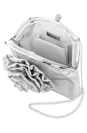 Nina Sweetie Frame Clutch - Silver