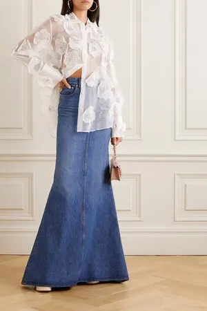 Valentino Garavani Sequin-trimmed Silk-organza Shirt