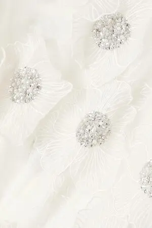Valentino Garavani Sequin-trimmed Silk-organza Shirt