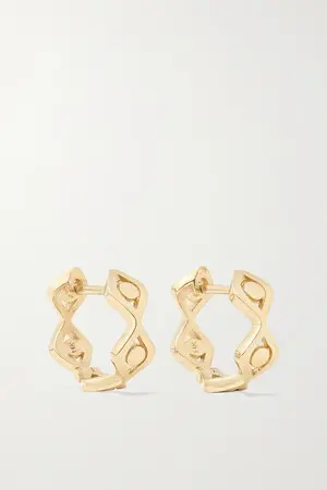 SYDNEY EVAN Evil Eye 14-karat Hoop Earrings - Gold
