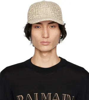 Balmain Balmain Beige Monogram Cap - Gmx Naturel/beige
