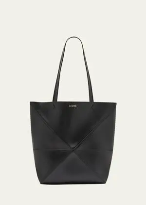Loewe Puzzle Fold Medium Tote Bag - Black