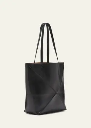 Loewe Puzzle Fold Medium Tote Bag - Black