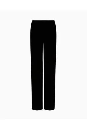 Emporio Armani Velvet Palazzo Trousers - Black