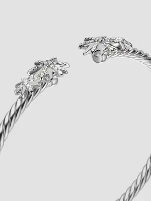David Yurman Starburst Cable Bracelet In Sterling Silver - Diamond