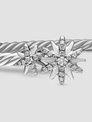David Yurman Starburst Cable Bracelet In Sterling Silver - Diamond