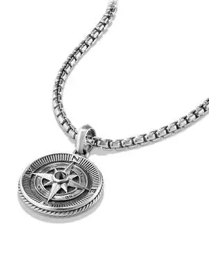 David Yurman Maritime Sterling &amp; Black Diamond Compass Amulet