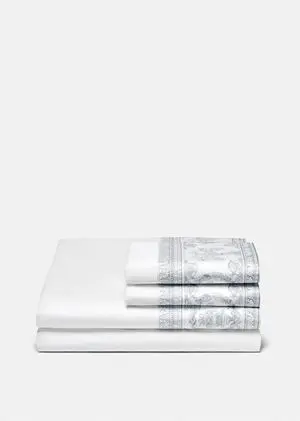 Versace I ♡ Baroque King/Cali Bed Set White+silver