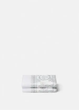 Versace I ♡ Baroque King/Cali Pillowcase Set White+silver