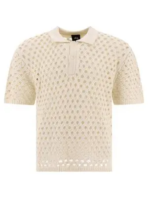 StÜssy "big Mesh" Polo Shirt White