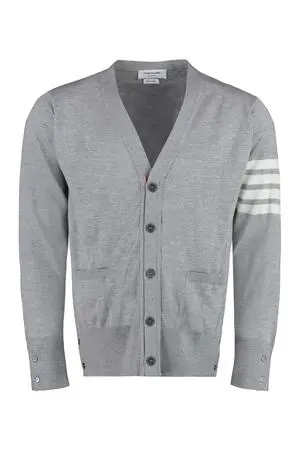 Thom Browne Merino Wool Cardigan - Grey