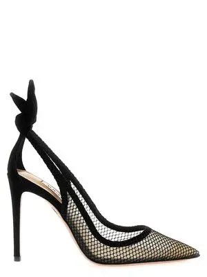 AQUAZZURA Bow Tie Nappa Pumps - Black