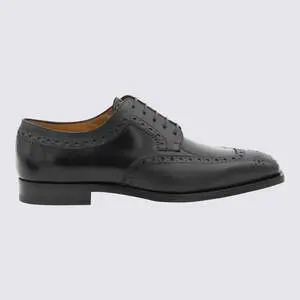 FERRAGAMO Leather Lace Up Shoes - Black
