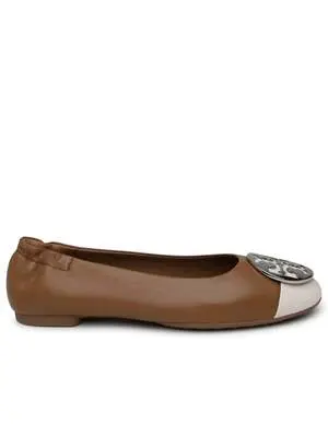 Tory Burch Claire Two-tone Leather Ballet Flats - Brown