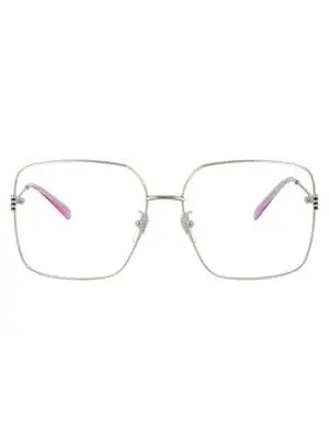 Gucci Acetate Square Frame Eyeglasses - 002 Silver Silver Transparent