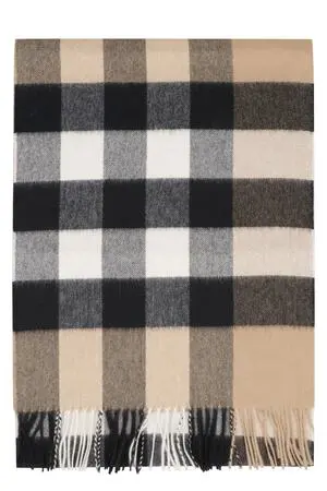 Burberry Checked Cashmere Scarf - Beige