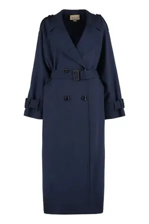 Gucci Double-Breasted Wool Coat - Blue