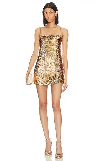 Retrofete Nara Dress In Metallic Bronze