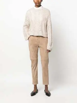 Brunello Cucinelli Cropped Suede Trousers