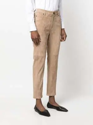 Brunello Cucinelli Cropped Suede Trousers