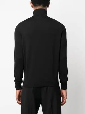 FAY Roll Neck Virgin Wool Sweater - Black