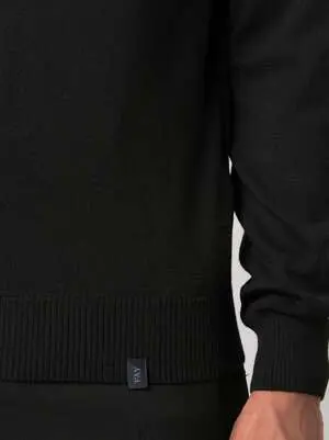 FAY Roll Neck Virgin Wool Sweater - Black