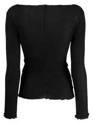 BASERANGE Vertical-seamed Ribbed-knit Jumper - Black