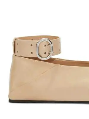 JIL SANDER Scarpa Leather Ballerina Shoes