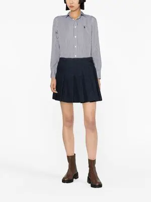 Polo Ralph Lauren Striped Shirt With Embroidered Logo - Black