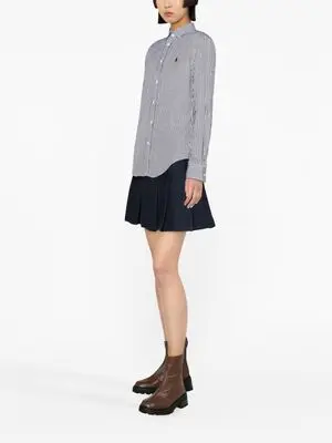 Polo Ralph Lauren Striped Shirt With Embroidered Logo - Black
