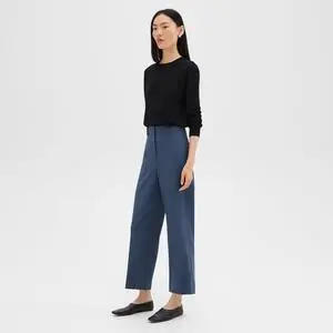 Theory High-waist Straight-leg Good Wool Pant
