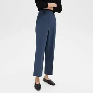 Theory High-waist Straight-leg Good Wool Pant
