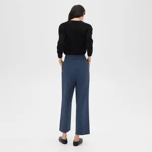 Theory High-waist Straight-leg Good Wool Pant
