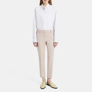 Theory Treeca Good Wool Pant - Petal Pink