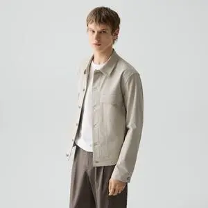 Theory River Trucker Jacket - Silver Cloud