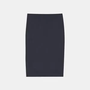 Theory Pencil Skirt In Stretch Wool - Nocturne Navy