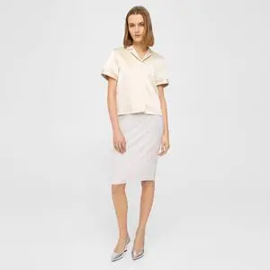 Theory Pencil Skirt In Stretch Wool Sand