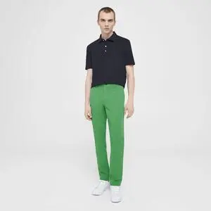 Theory Classic-fit Pant In Organic Cotton - Jade Green