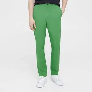 Theory Classic-fit Pant In Organic Cotton - Jade Green