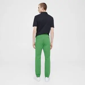 Theory Classic-fit Pant In Organic Cotton - Jade Green