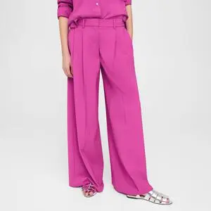 Theory Pleated Good Wool Pant - Carnation