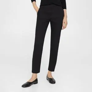 Theory Treeca Pull-on Good Linen Pant - Black