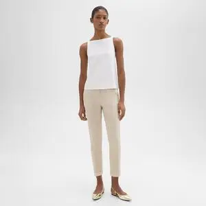 Theory Treeca Pull-on Good Linen Pant - Straw