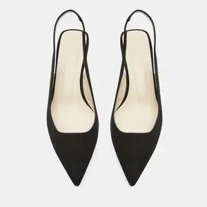 Theory Suede Slingback With Block Heel - Black