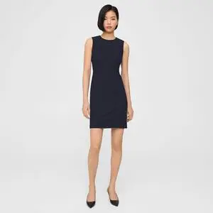 Theory Sleeveless Fitted Good Wool Dress - Nocturne Navy