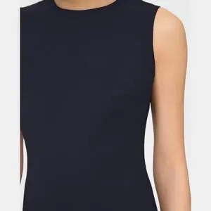 Theory Sleeveless Fitted Good Wool Dress - Nocturne Navy