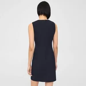 Theory Sleeveless Fitted Good Wool Dress - Nocturne Navy