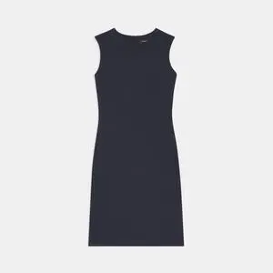 Theory Sleeveless Fitted Good Wool Dress - Nocturne Navy