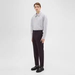 Theory Tapered Wool Gabardine Trouser - Aubergine