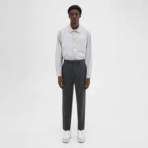 Theory Tapered Wool Gabardine Trouser Stone Grey